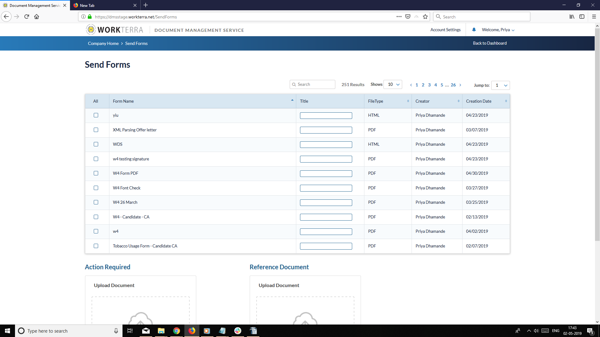 Dms 1307 Send Forms Sorting Not Fine Workterra Jira